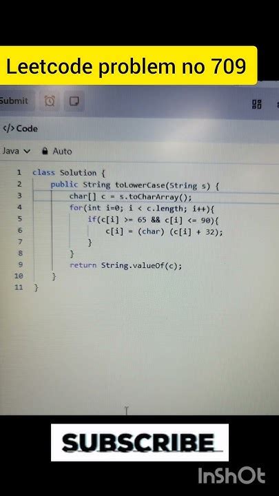 To Lower Case Leetcode Problem Solving Leetcode Java Shots Youtube