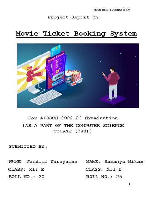 movie ticket booking system cs project std xii nandini narayanan