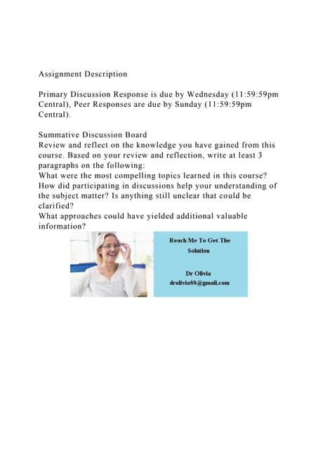 Assignment Descriptionprimary Discussion Response Is Due By Docx