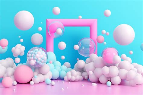 3d rendering of a colorful abstract geometric background premium ai