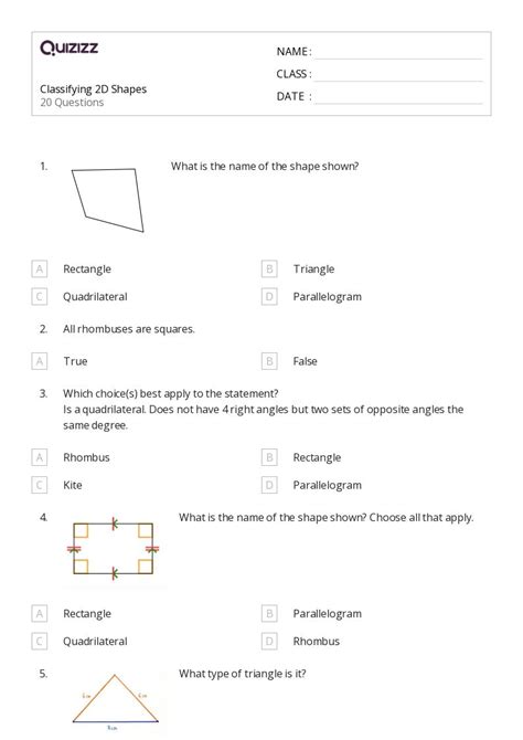 50 2d Shapes Worksheets On Quizizz Free And Printable