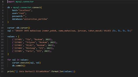 Python Mysql Bagian 4 Menambahkan Data Pada Tabel