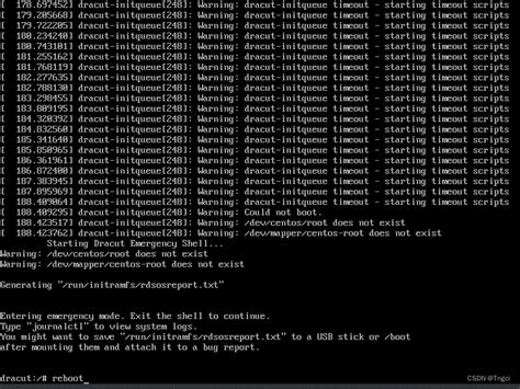 centos： dev centos root does not exist 修改分区后无法启动操作系统 dev centos root