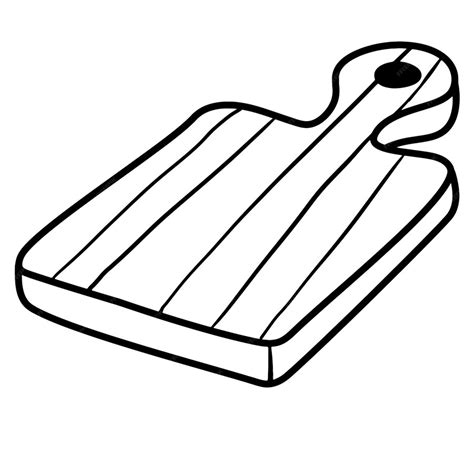 도마 주방 용품 만화 낙서 카와이 애니메이션 색칠 공부 페이지 귀여운 그림 그리기 프리미엄 벡터