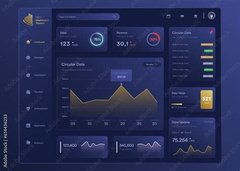 infographic nft dashboard ui design with graphs charts and diagrams