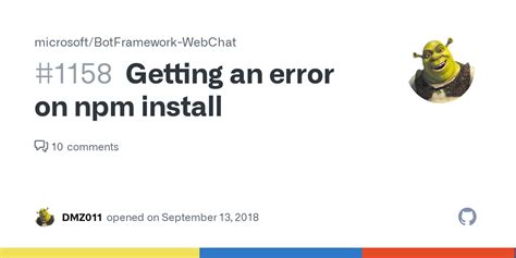 Getting An Error On Npm Install · Issue 1158 · Microsoftbotframework Webchat · Github