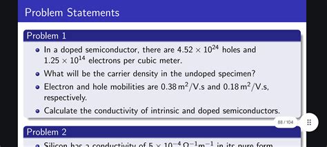 Problem Statementsproblem 1 In A Doped Semiconductor There Are 4 52×1
