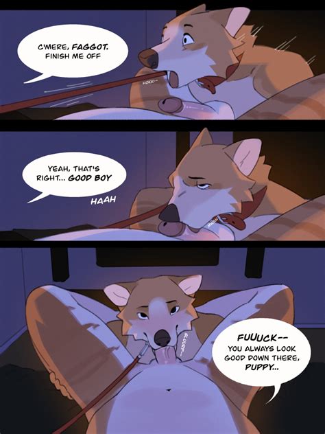 Rule 34 Anthro Balls Blush Canid Canine Canis Collar Comic Dialogue