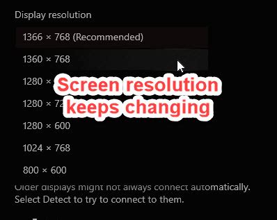 Screen Resolution Keeps Changing In Windows SOLVED