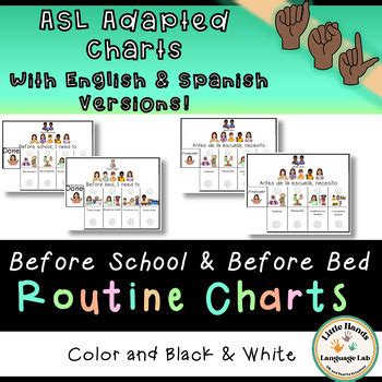 ASL Daily Home Routine Charts Before Babe Before Bed TPT