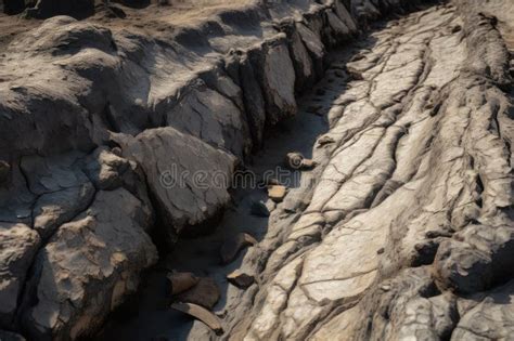 Close Up Of Fault Line With Rocks And Earth In Motion Stock Illustration Illustration Of