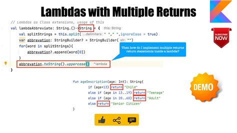 Lambdas With Multiple Returns Ignoring Paramter Kotlin Fundamentals Tutorial Part 33 Youtube