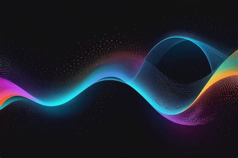 Flowing Dots Particles Wave Pattern Halftone Gradient Curve Shape Isolated On White Premium Ai