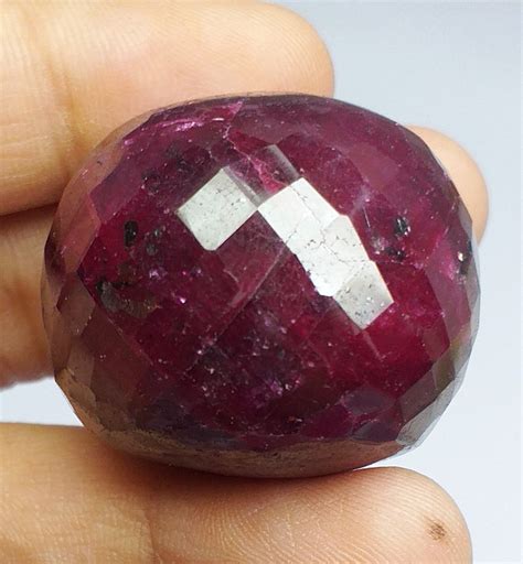 Natural Red Ruby Beads Driled Round Shape Loose Gemstone Etsy