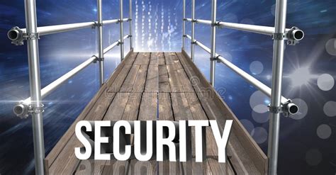 Security Text With 3d Scaffolding And Space Interface Stock Illustration Illustration Of