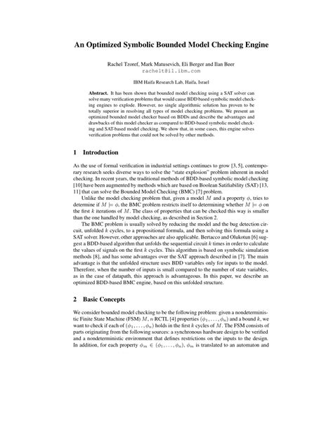 Pdf An Optimized Symbolic Bounded Model Checking Engine
