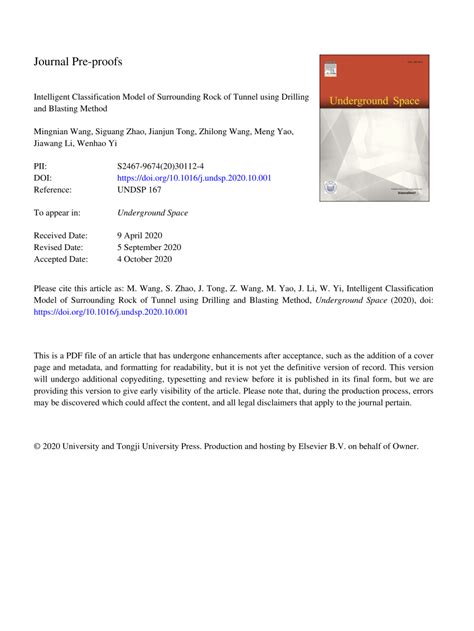 Pdf Intelligent Classification Model Of Surrounding Rock Of Tunnel