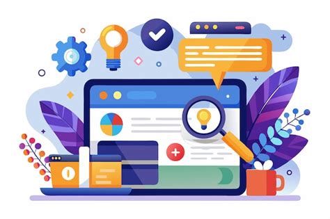 A Vivid Display Of A Customizable Search Engine Interface Featuring Charts Tools And Icons For