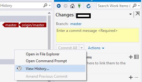 How Do You Get A Specific Version From Git In Visual Studio 2015 Stack Overflow