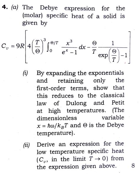 A ﻿the Debye Expression For The Molar ﻿specific