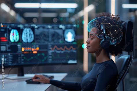 neuroscientist researching brain computer interfaces eeg data and