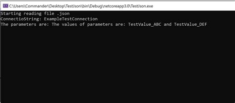 c how to add and read an appsetting json file in a console