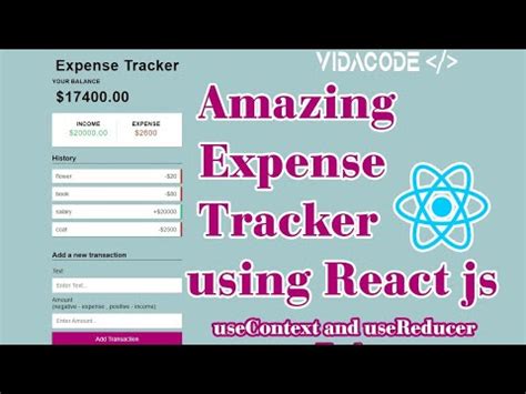 Amazing Expense Tracker Using React JS Usecontext And Usereducer Hook YouTube