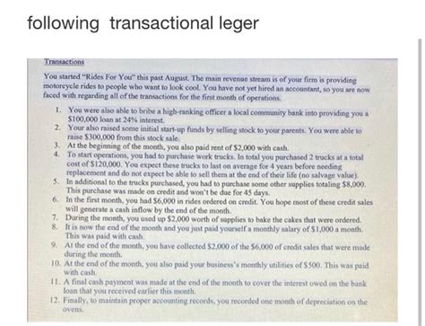 Solved For This Assignment Make Leger Income Statment And