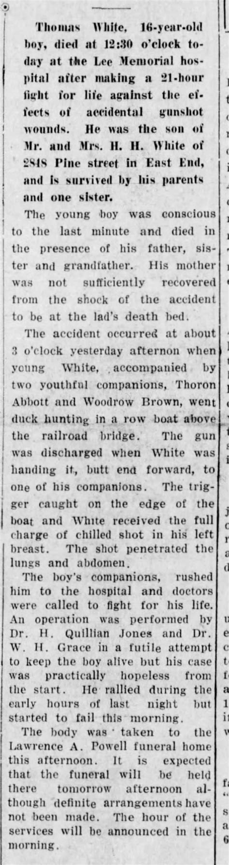 Thomas Larson White 1914 1930 Find A Grave Memorial