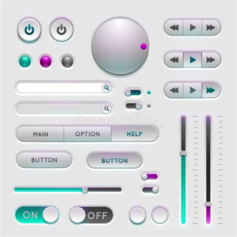 Interface Web Ui Elements Stock Illustration Illustration Of Glossy