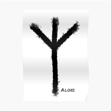 Elder Futhark Algiz Poster For Sale By Emrysartistry Redbubble