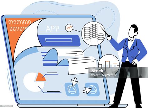 Application Testing Metaphor Vector Application Testing Meticulous