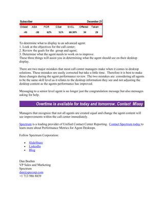 Performance Metrics For Agent Desktops DOC Computing Technology Computing