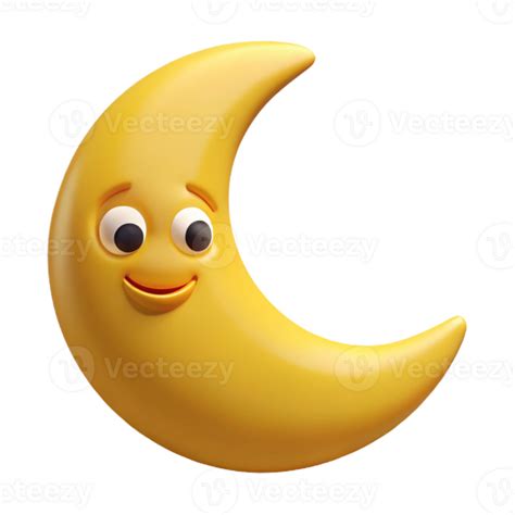 Magnificent Inspired Smiling Crescent Moon Character Simple Eyes And Mouth Clean Lines Flat