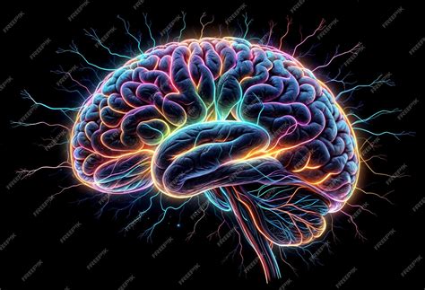 A Glowing Abstract Brainlike Structure With Colorful Branching Neural