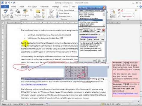 Enabling Ink Annotations For Marking And Grading In Microsoft Word YouTube