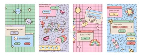 90s Retro Vaporwave Old Desktop User Interface Elements Cute Nostalgic