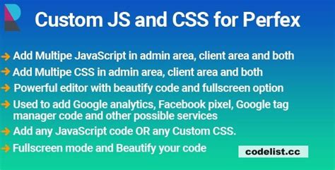 Elite Custom Js And Css Module For Perfex Crm V104 Premium Scripts Plugins And Mobile