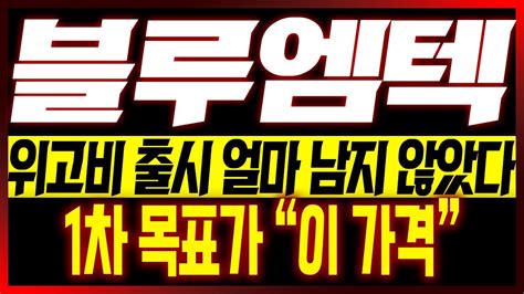 블루엠텍 주가전망 위고비 출시 얼마 남지 않았다 1차 목표가 이 가격 Youtube