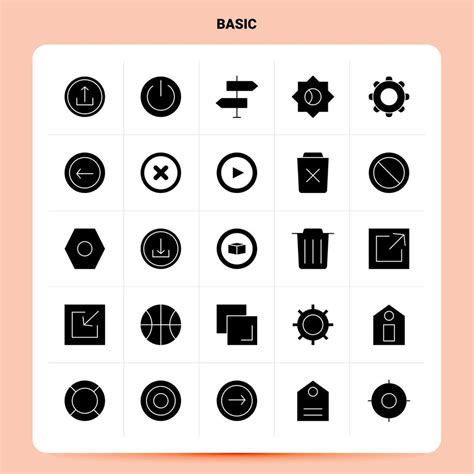 Solid 25 Basic Icon Set Vector Glyph Style Design Black Icons Set Web And Mobile Business Ideas