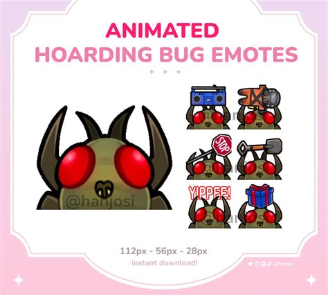 Lethal Company Animated Bug Emotes Set Yippee Bug Hoarding Bug Discord Twitch Stream