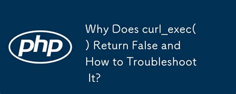 為什麼curl exec 回傳 False 以及如何排除故障 php教程 PHP中文網