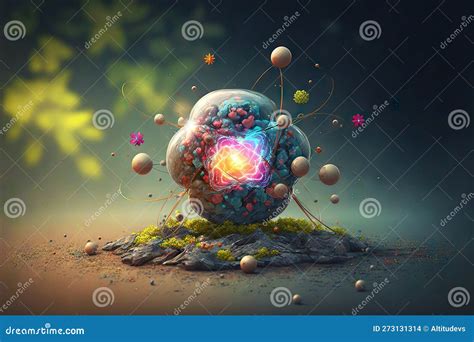 Volumetric Spherical Model Atom Orbit With Bright Luminous Proton Core