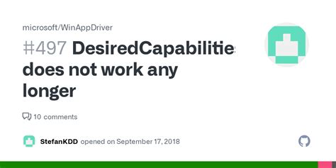 Desiredcapabilities Does Not Work Any Longer Issue Microsoft Winappdriver Github