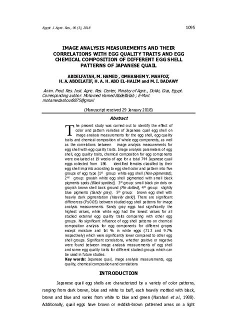 Pdf Image Analysis Measurements And Their Correlations With Egg Quality Traits And Egg