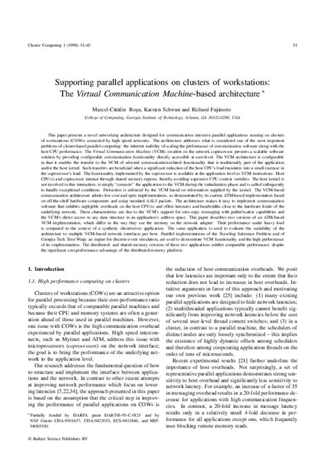 pdf supporting parallel applications on clusters of workstations the