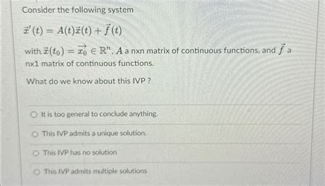 Solved Consider The Following Chegg Com