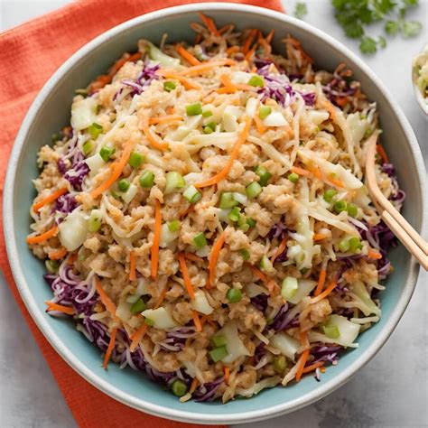 Egg Roll In A Bowl With Coleslaw Mix