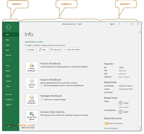 Excel Backstage View