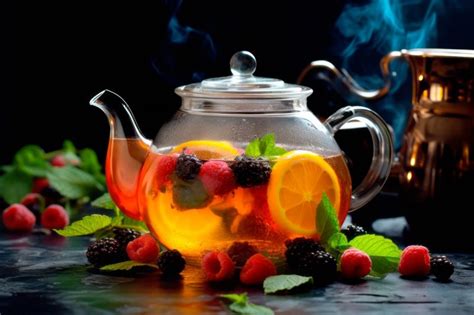 Зеленый чай с лимоном и ягодами от Шефмаркет!